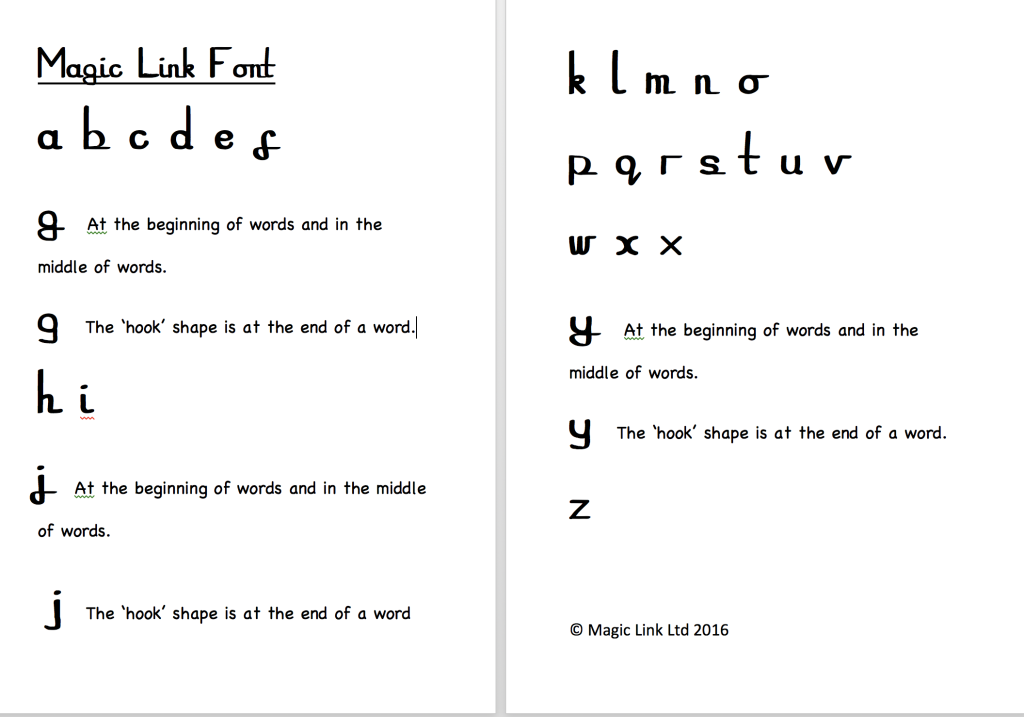 Magic Link Alphabet Font - Magic Link Handwriting