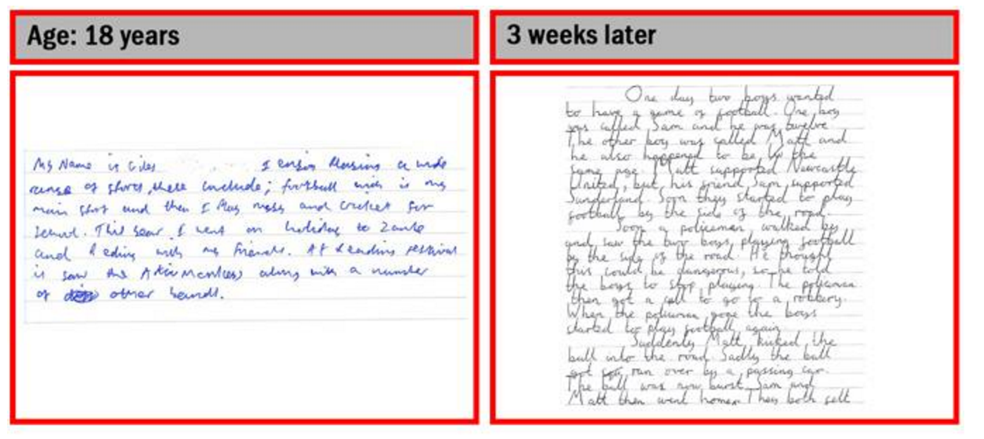 Before And After Handwriting Progress Using The Magic Link Handwriting
