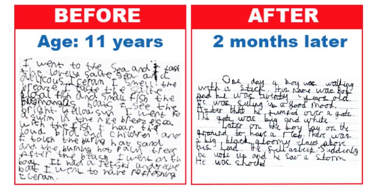 Before And After Handwriting